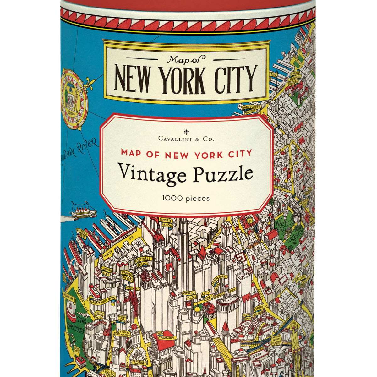 Cavallini & Co. Map of New York 1000 Piece Puzzle — Two Hands Paperie