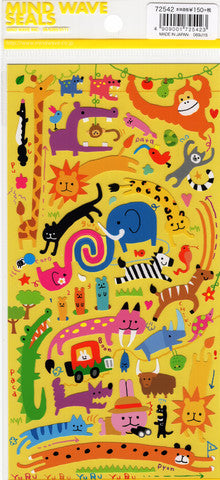 Yuru Safari Animals Japanese Mini Stickers — Two Hands Paperie