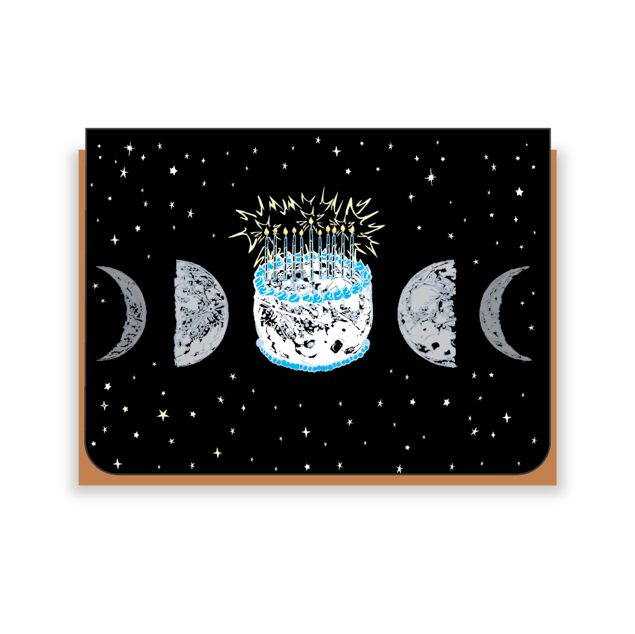 Happy Birthday Moon Greeting Card — Two Hands Paperie